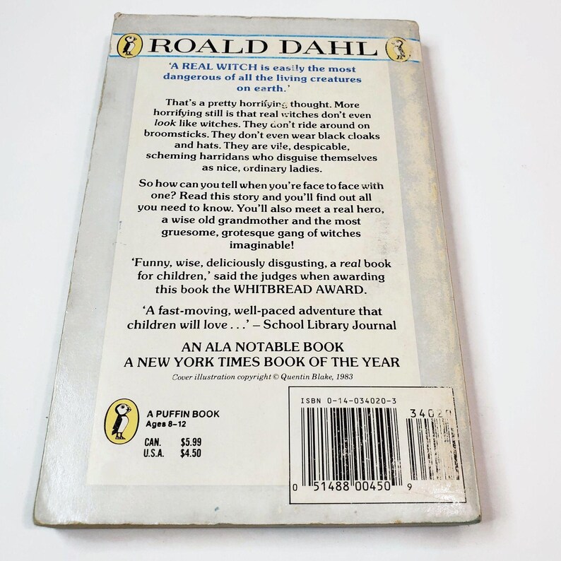 The Witches by Roald Dahl Illustrated by Quentin Blake Paperback 1983 ...