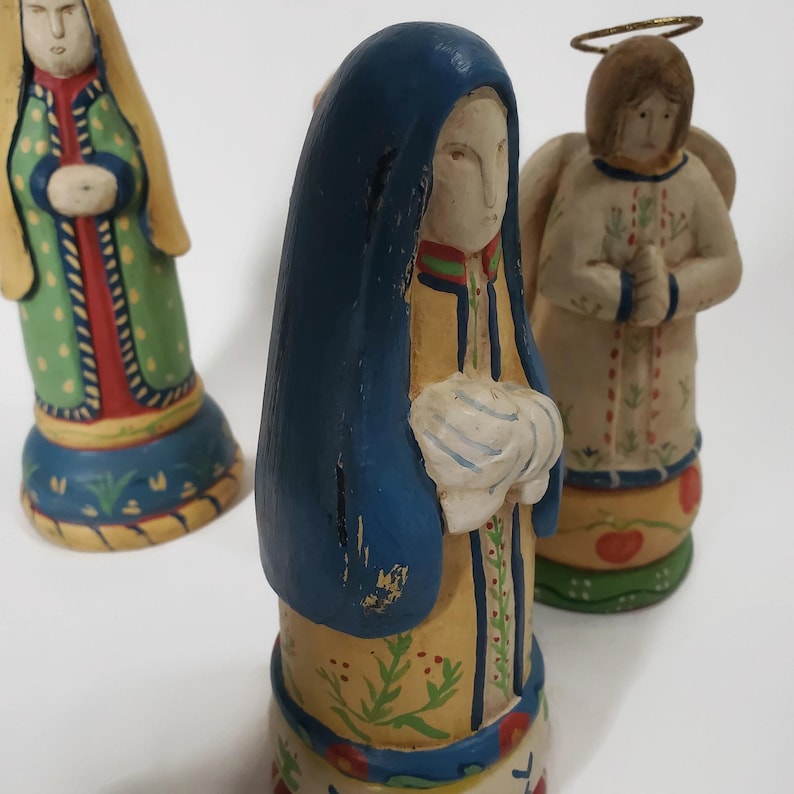 Foreside Gorham Maine Folk Art Nativity Figures Set Hand Painted - Etsy