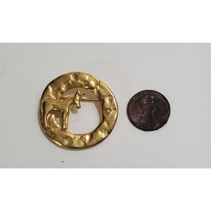 Vintage Ann Hand Donkey Gold Tone Brooch Pin - Etsy
