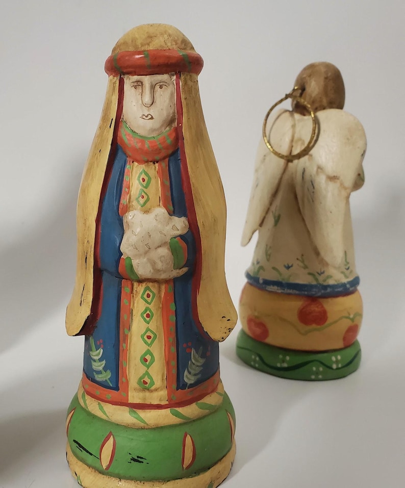 Foreside Gorham Maine Folk Art Nativity Figures Set Hand Painted - Etsy