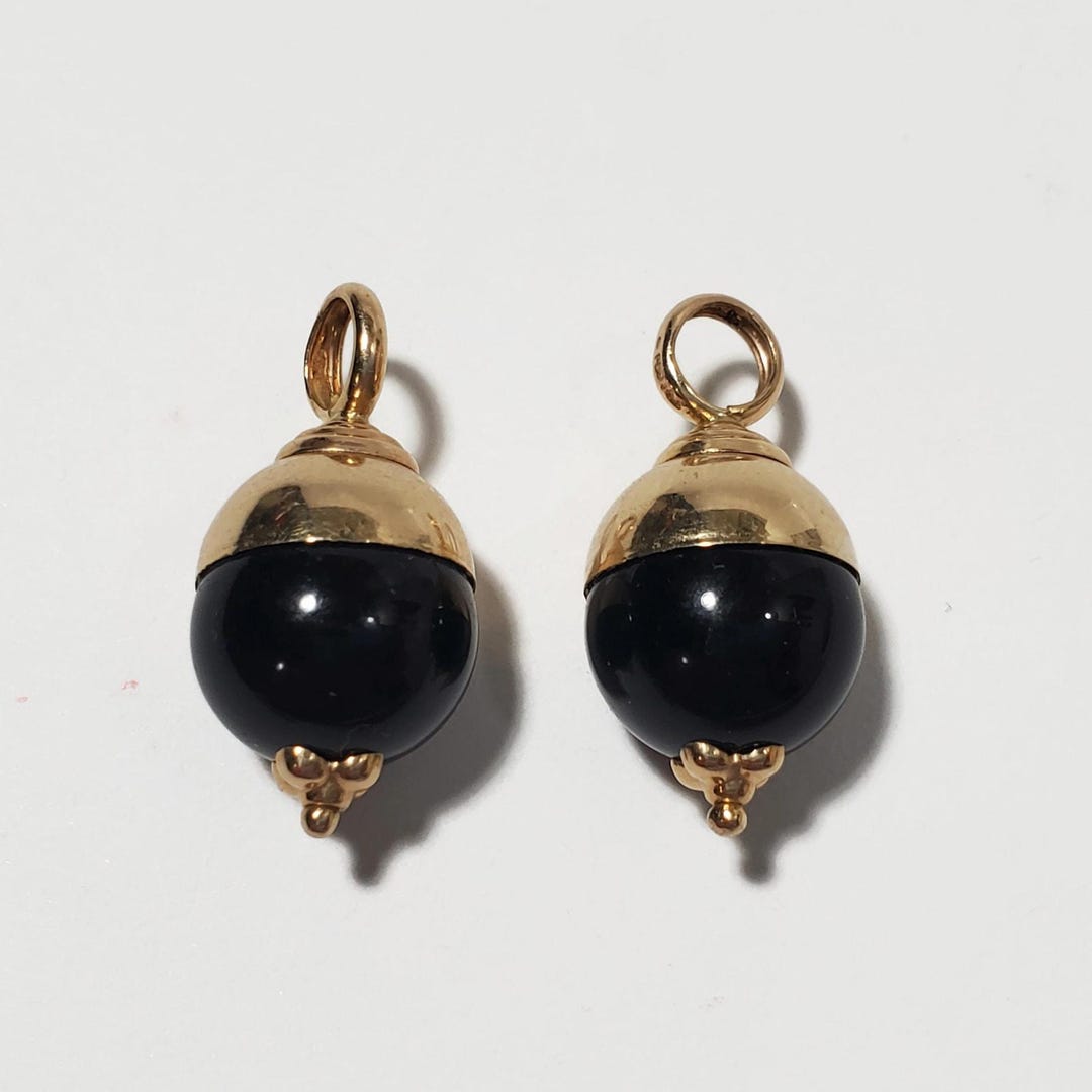 Peter Brams Designs PBD 14k Yellow Gold Black Onyx Earring Charms - Etsy