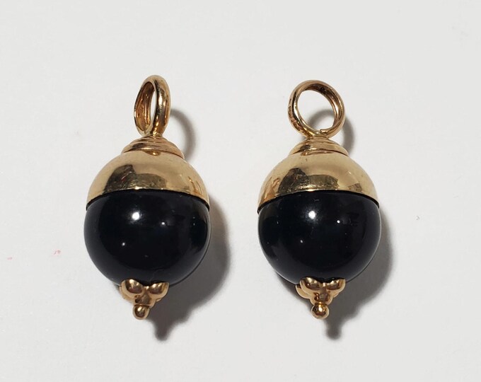 Peter Brams Designs PBD 14k Yellow Gold Black Onyx Earring Charms - Etsy
