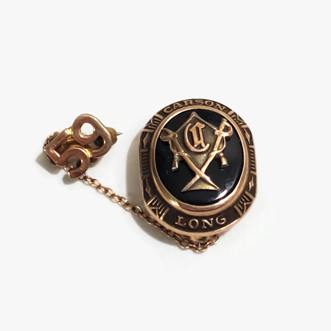 Vintage Carson Long Military Academy 1959 10k Yellow Gold Pin 4 Grams - Etsy
