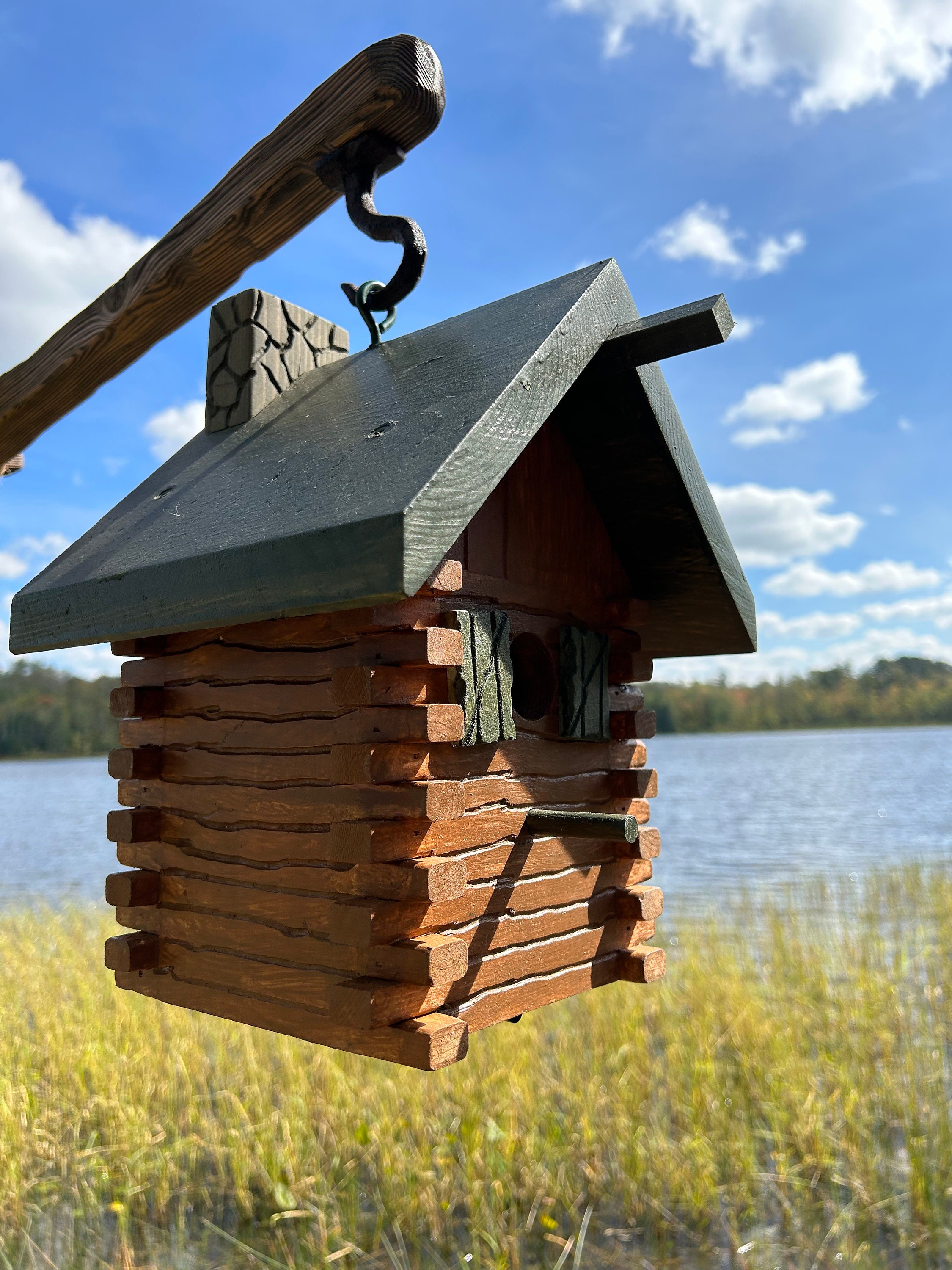 Rustic Log Cabin Style Birdhouse - Etsy
