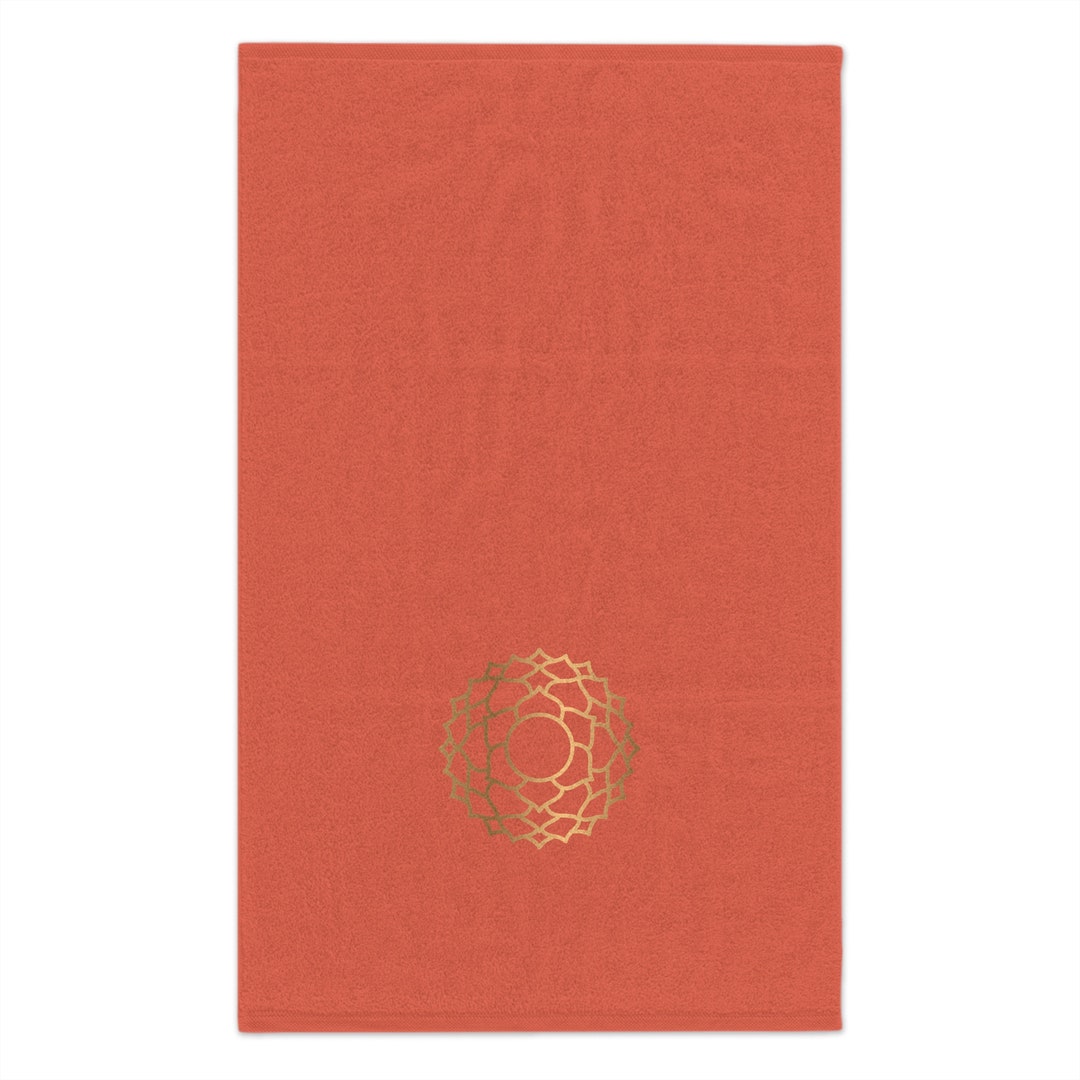 Gold Crown Chakra Sacred Geometry Exercise & Workout Towel, Peach ...