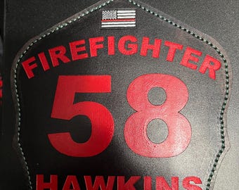 Custom Leather Fire Helmet Shield - Handcrafted Firefighter Helmet ...