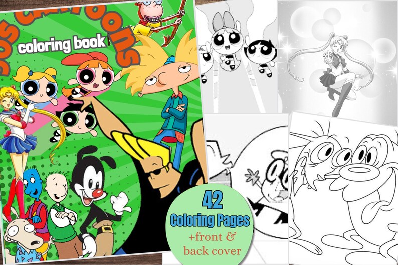 Your Favorite 90s Cartoons Printable Digital Coloring Pages for All ...