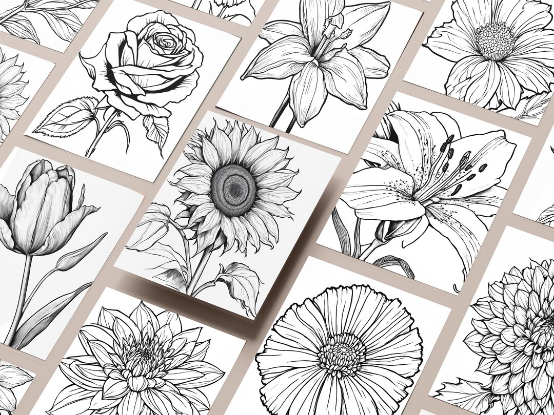 Floral Bliss Coloring Book Instant Download All Ages Adult Coloring ...