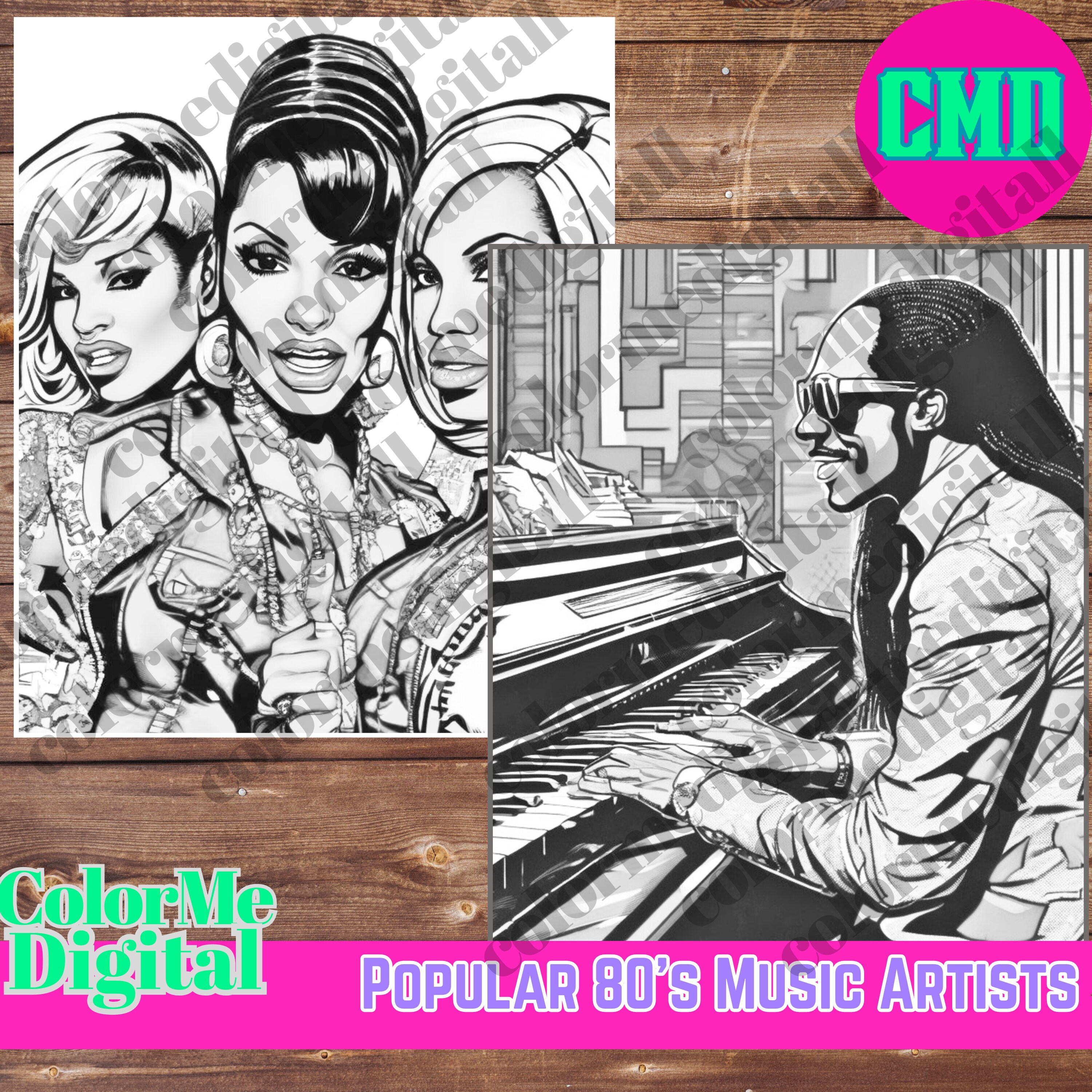 80s Music Icons Coloring Book for Adults & Kids Instant Download ...