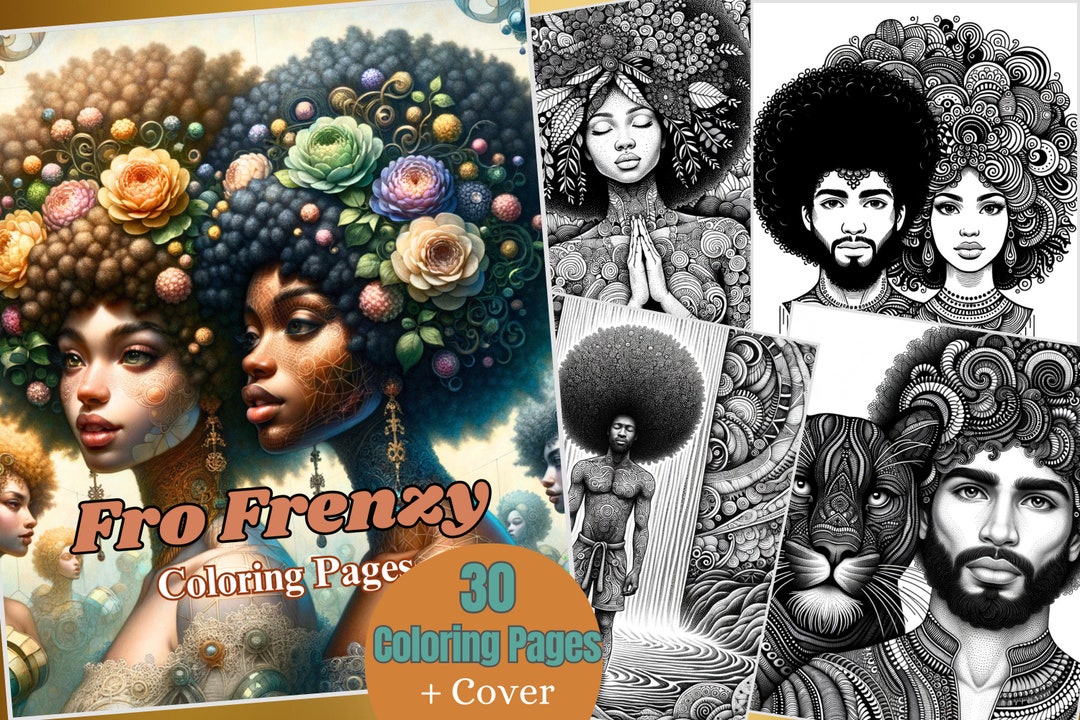 Fro Frenzy – Afro Hair Coloring Book | Instant Download - Etsy