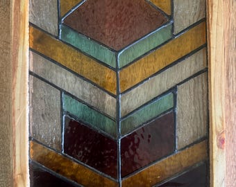 Southwest - Geometric Stained Glass Panel - Etsy