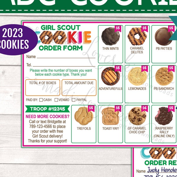 2023 Girl Scout Cookie Order Form - Etsy