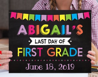 Editable First Day of School Sign Printable Back to School - Etsy