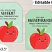 Printable Valentine Tag Instant Download, Editable Apple Sauce Pouch ...