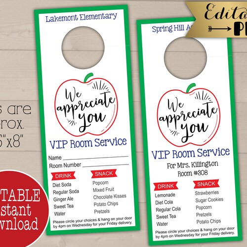 Editable Teacher & Staff Appreciation Week Printable Room - Etsy
