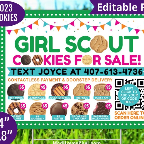 Printable Girl Scout Cookies for Sale Sign 2023 - Etsy