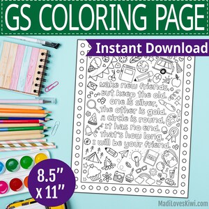 Printable Make New Friends Coloring Page for Girl Troop, Scout Leader ...