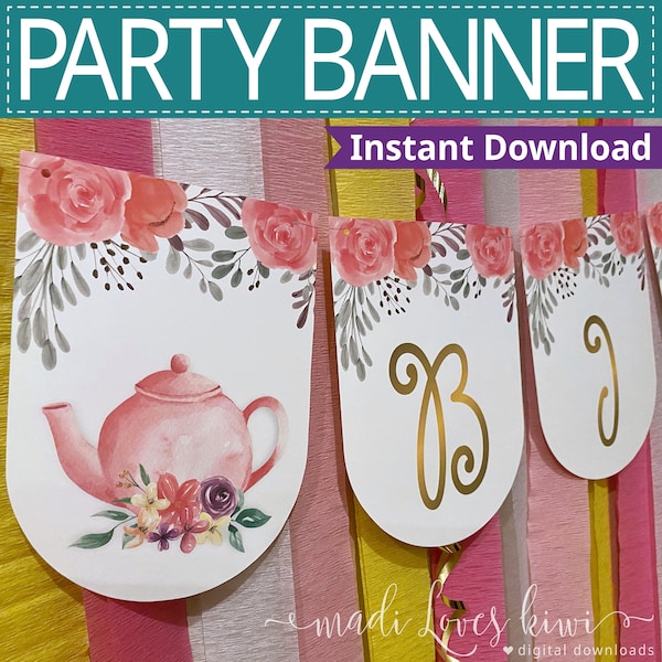 Tea Party Banner - Etsy