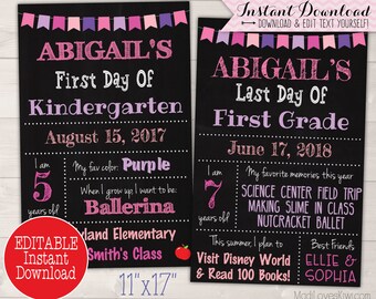 1st Day of School Sign Reusable Photo Prop Frame Printable | Etsy