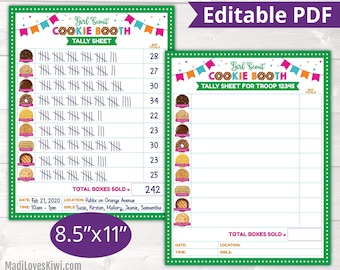 Cookie Booth Tally Sheet | Etsy