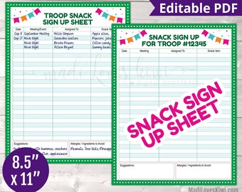Girl Scout Sign up Sheet - Etsy UK