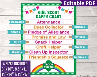 Brownie Girl Scout Kaper Chart Printable Instant Download - Etsy