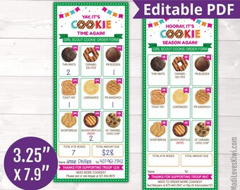 2022 ABC Girl Scout Cookie Order Form Printable Personalized - Etsy