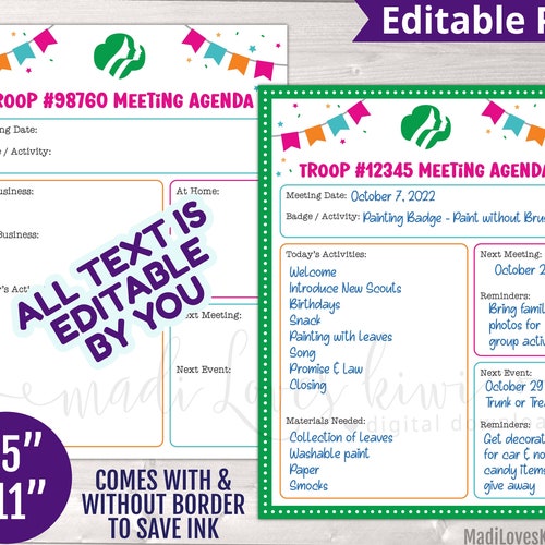 Printable/editable Troop Newsletter Template Weekly Event - Etsy