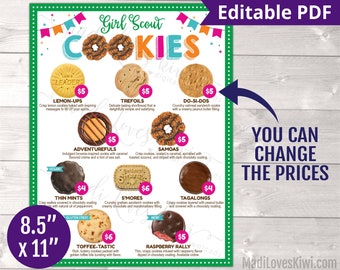 Girl Scout Cookie Booth Menu - Etsy