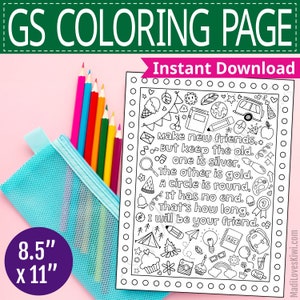 Printable Make New Friends Coloring Page for Girl Troop, Scout Leader ...