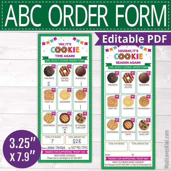 2023 Girl Scout Cookie Order Form - Etsy