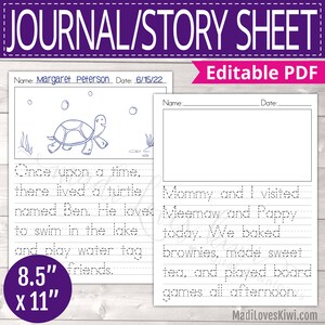 Editable Write & Draw Journal Page for Kid, Printable Story Template ...