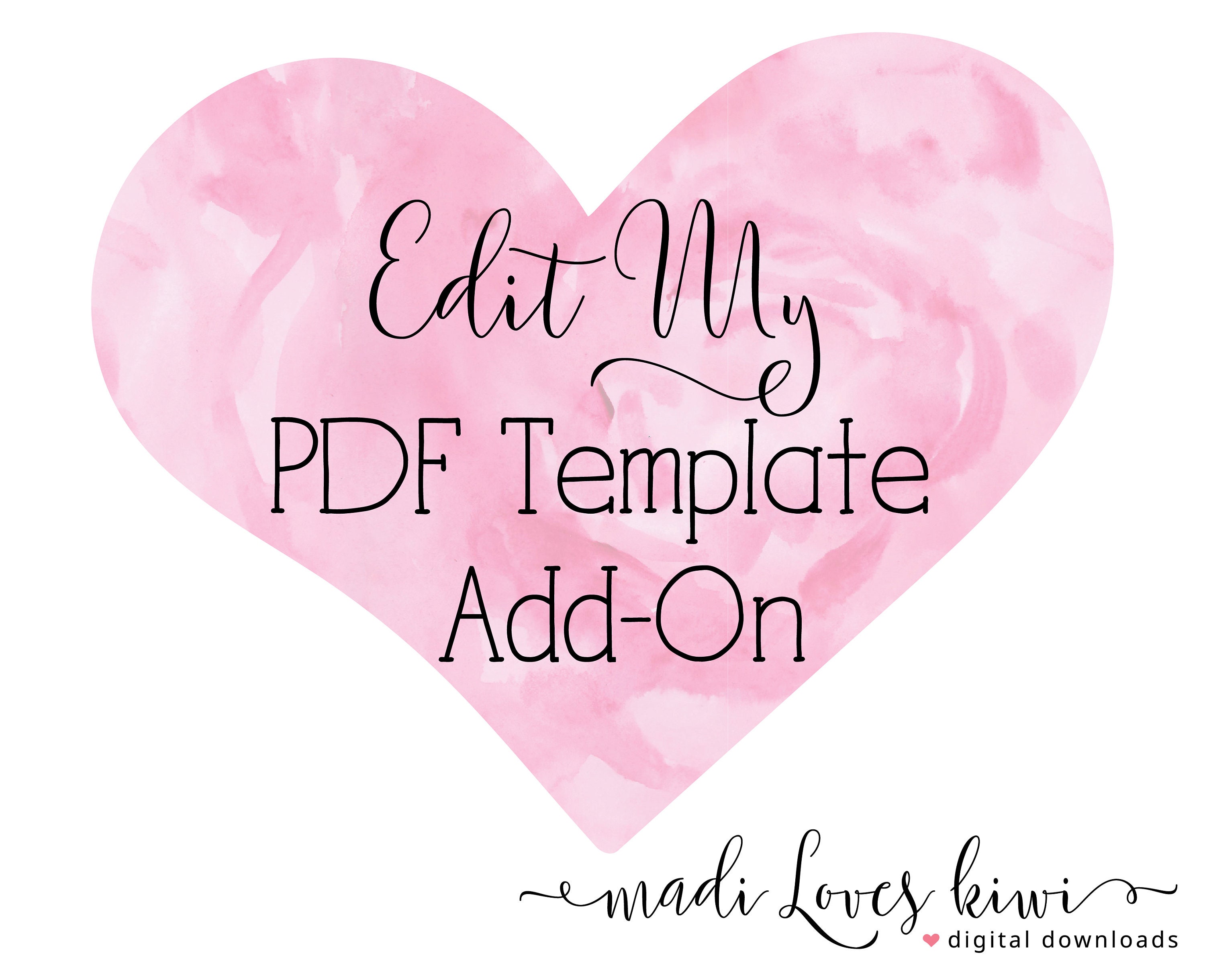 Editing PDF Template Add on Service Add My Text to One Editable PDF ...