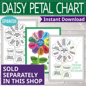 Printable Daisy Petal Chart Poster, 16x20 Scout Promise & Law Sign for ...