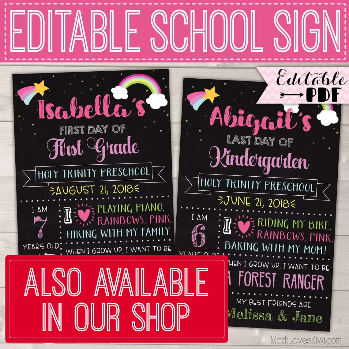 First Day of School Sign Instant Download Last Day Printable | Etsy