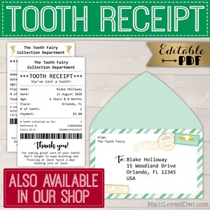 Gold & Pink Tooth Fairy Letter Printable With Envelope, Editable Lost ...