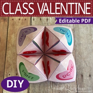 Editable Valentine Cootie Catcher Game, Printable Class Fortune Teller ...
