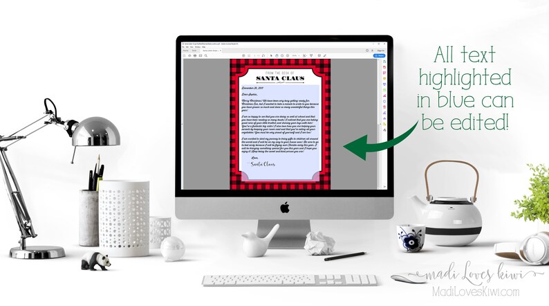 Buffalo Plaid Letter From Santa Printable North Pole Mail - Etsy