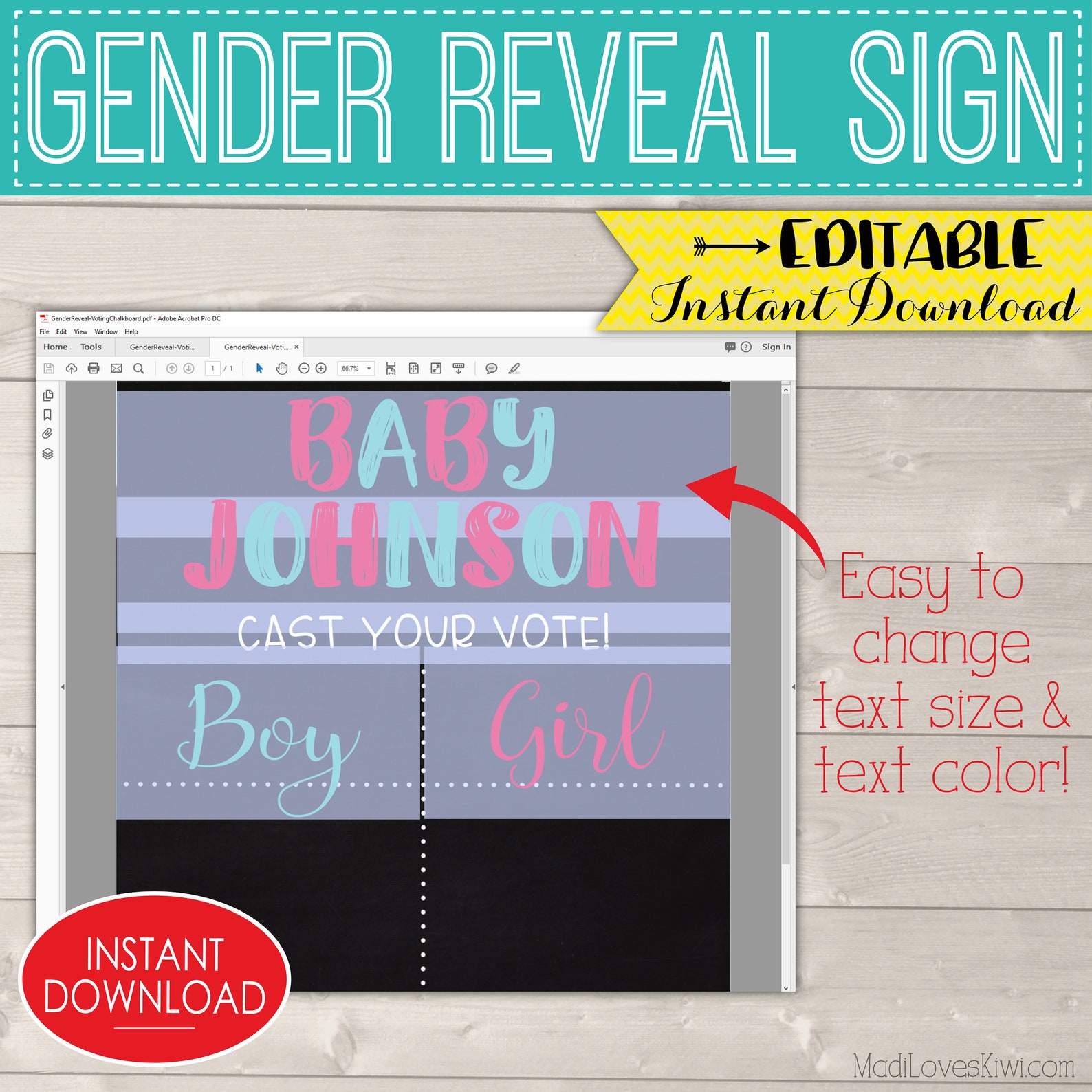 Personalized Gender Reveal Voting Poster Printable Gender - Etsy