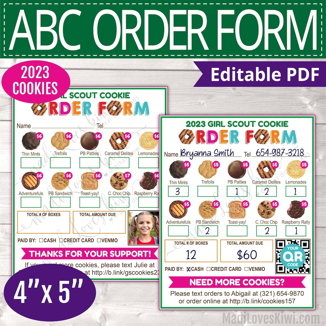 Girl Scout Cookies Order Form 2023 - Printable Forms Free Online
