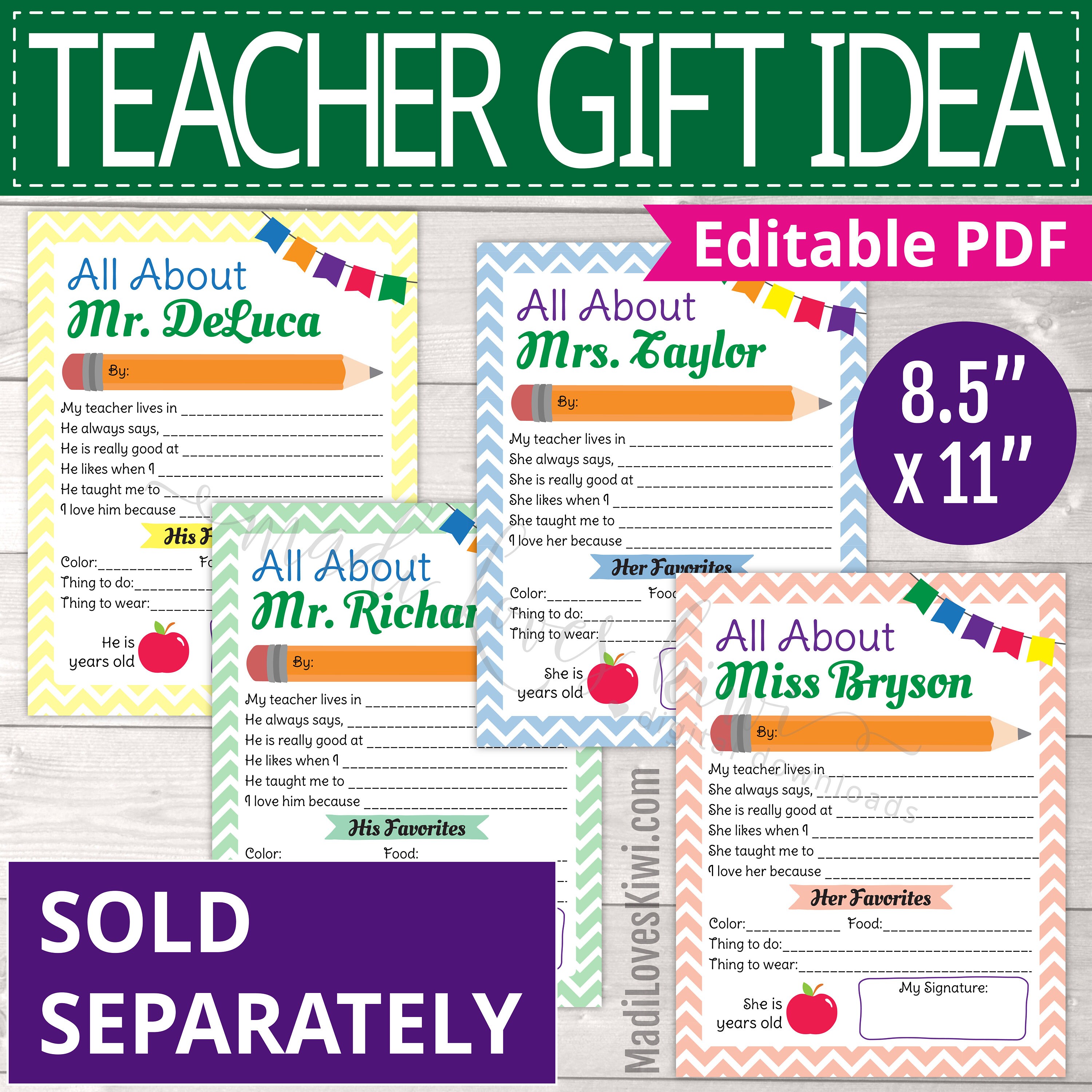 DIY End of Year Appreciation Instant Download Back to School Note ...