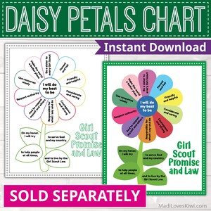 Printable Girl Scout Promise & Law Bookmark COMMUNITY, Troop Meeting ...