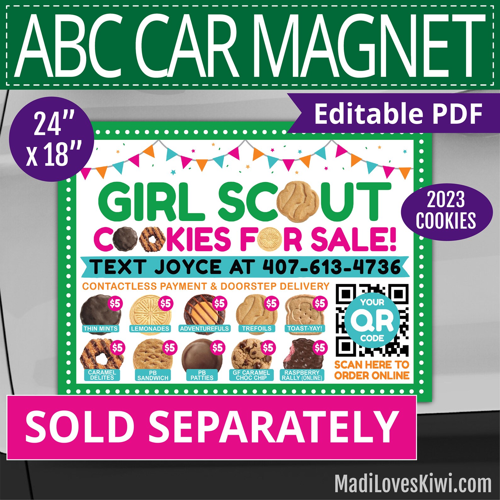 2023 Printable Abc Girl Scout Order Form Editable Cookie Etsy