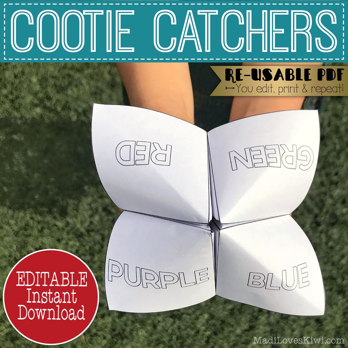 Editable Cootie Catcher Game Printable Fortune Teller | Etsy