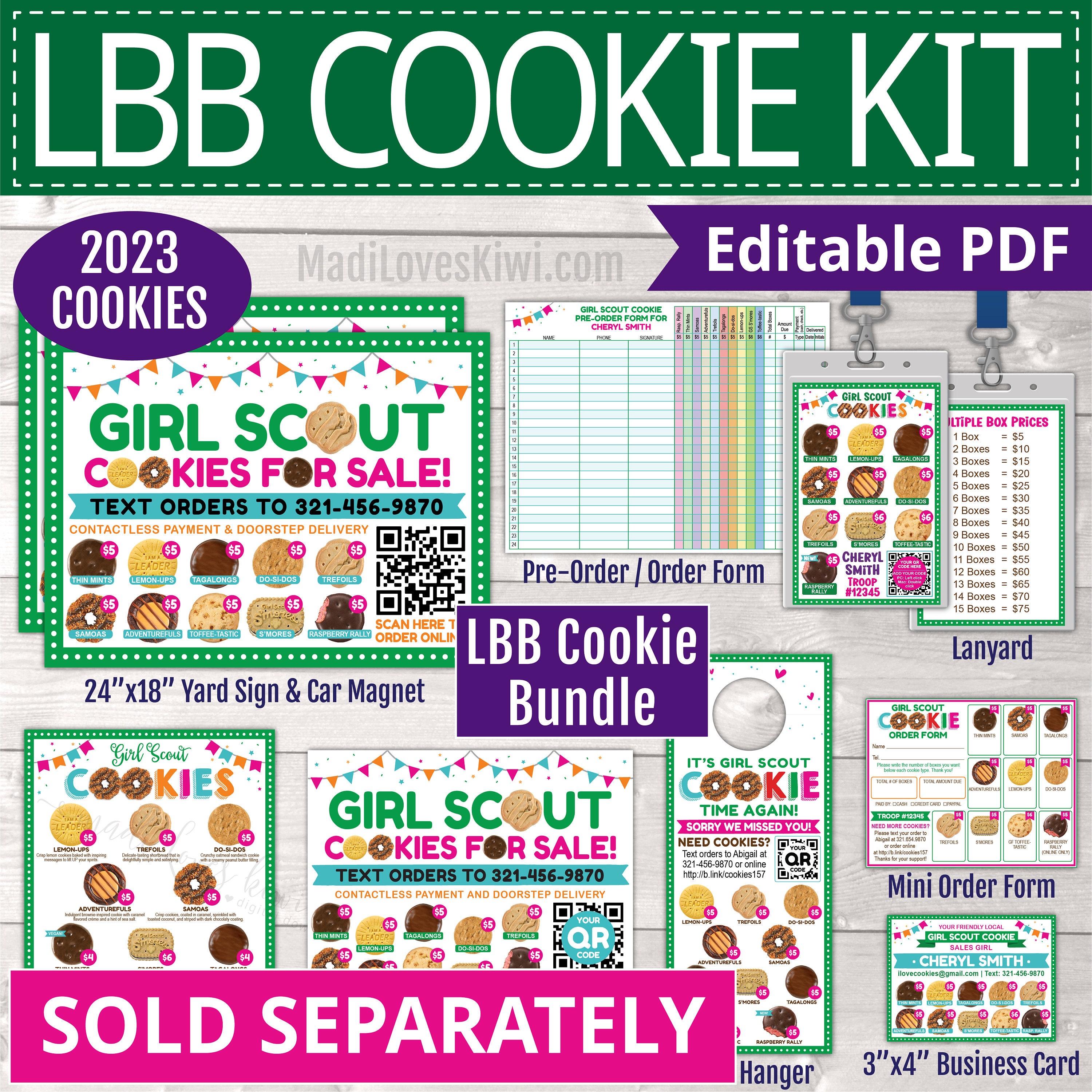 2023 Lbb Girl Scout Cookie Door Hanger With Qr Code Printable Etsy Uk