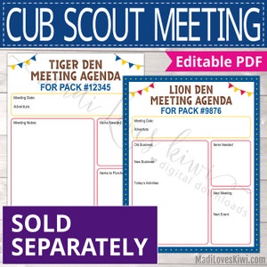 Printable Cub Scout Roster PDF Template, Editable Pack Member List, BSA ...