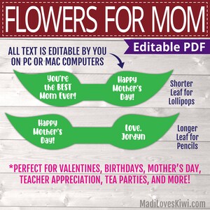 Printable Flower Mothers Day Card for Mom, Editable Happy Mother's Day ...