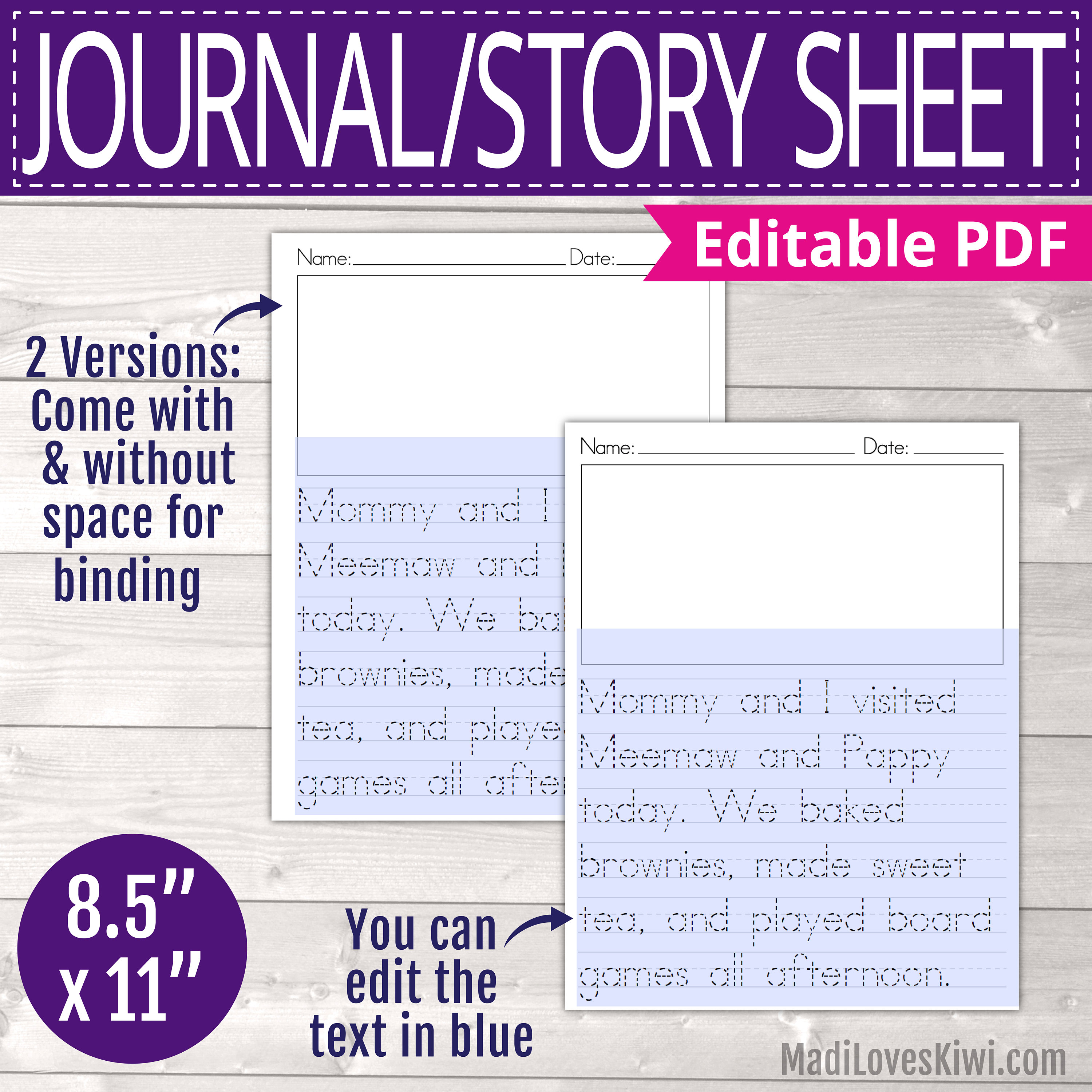 Editable Write & Draw Journal Page for Kid Printable Story - Etsy Canada