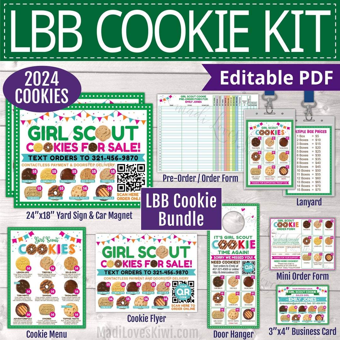 2024 Lbb Printable Girl Scout Cookie Marketing Kit Editable Yard Sign