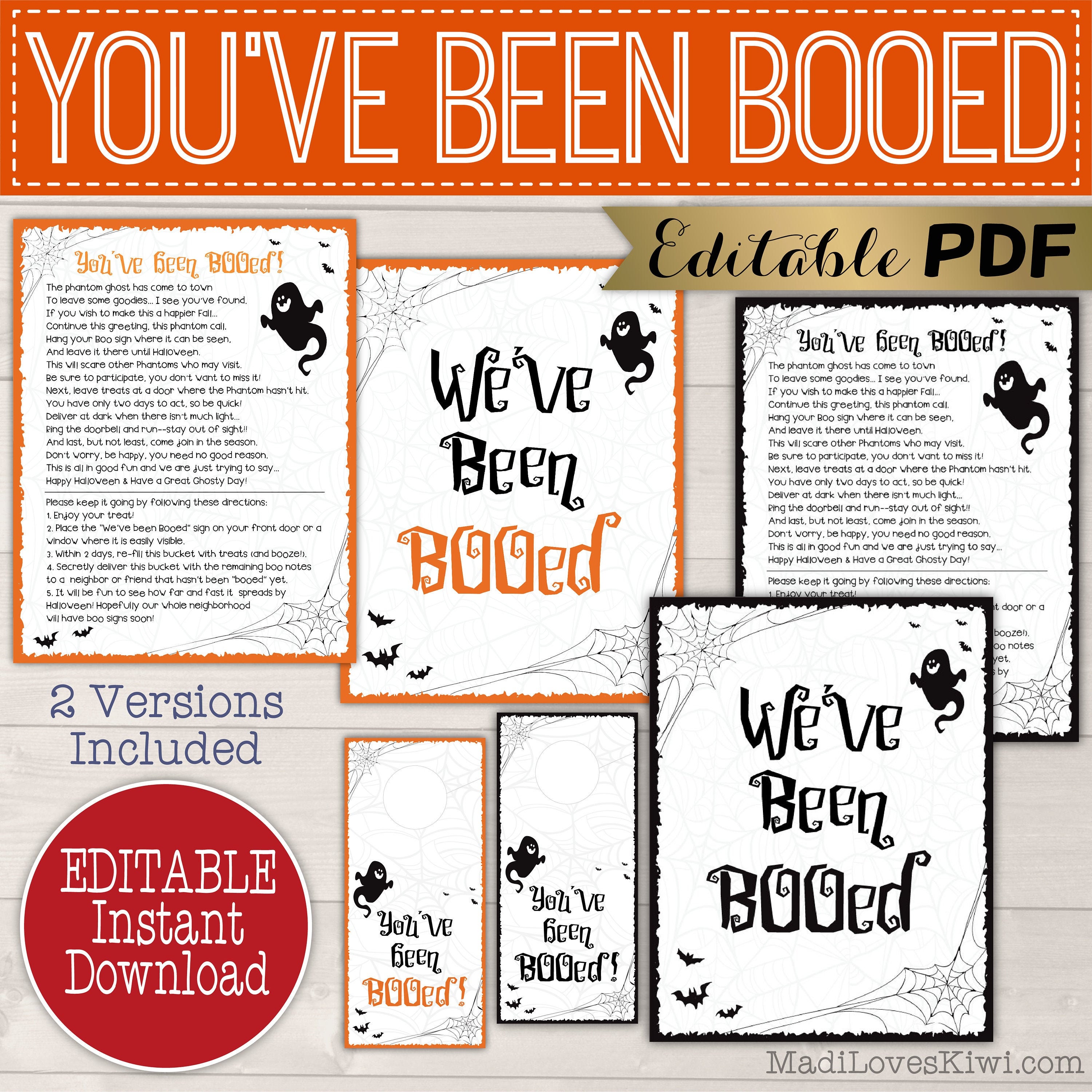 Editable You've Been BOOed Halloween Game Kit Printable | Etsy